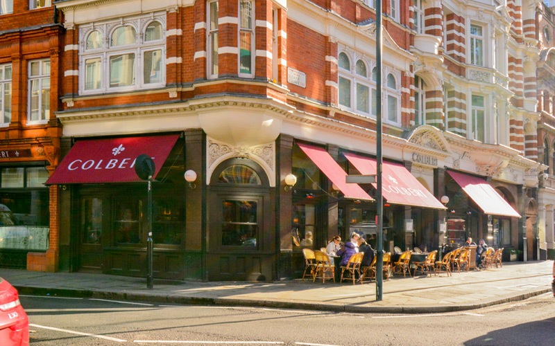 New Look Awnings for Colbert Café, Sloane Square, London